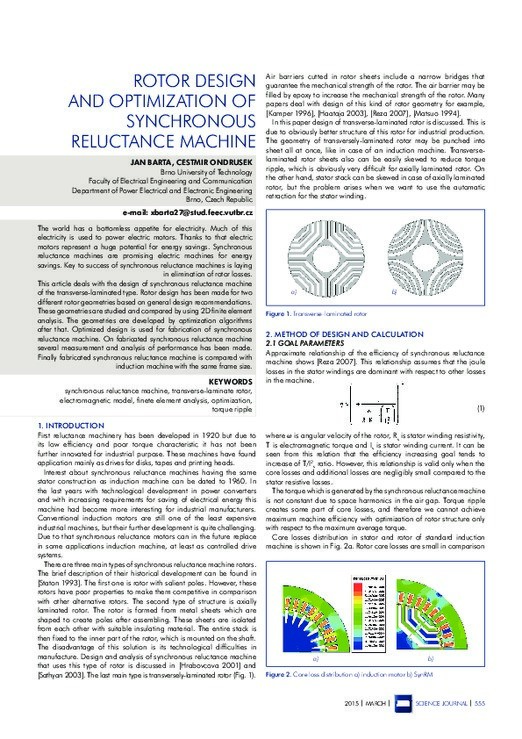 ROTOR DESIGN AND OPTIMIZATION OF SYNCHRONOUS RELUCTANCE MACHINE | MM Science Journal