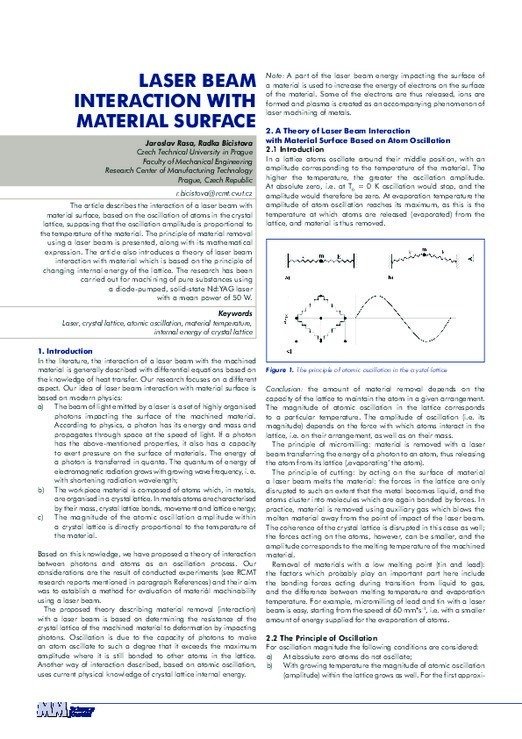 LASER BEAM INTERACTION WITH MATERIAL SURFACE | MM Science Journal