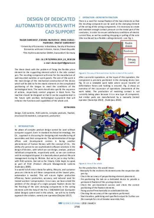 DESIGN OF DEDICATED AUTOMATED DEVICES WITH CAD SUPPORT | MM Science Journal