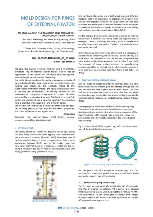 MOLD DESIGN FOR RINGS OF EXTERNAL FIXATOR | MM Science Journal