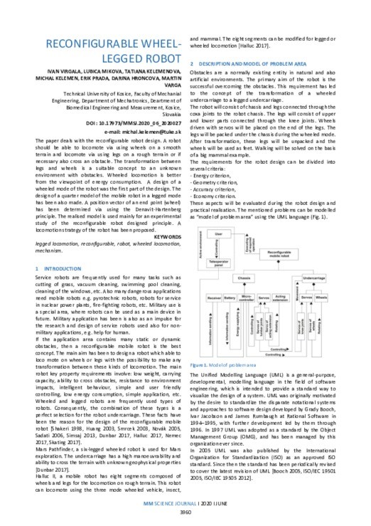 RECONFIGURABLE WHEEL-LEGGED ROBOT | MM Science Journal