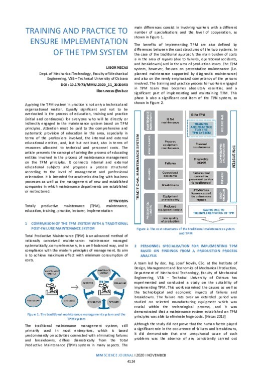 TRAINING AND PRACTICE TO ENSURE IMPLEMENTATION OF THE TPM SYSTEM | MM ...