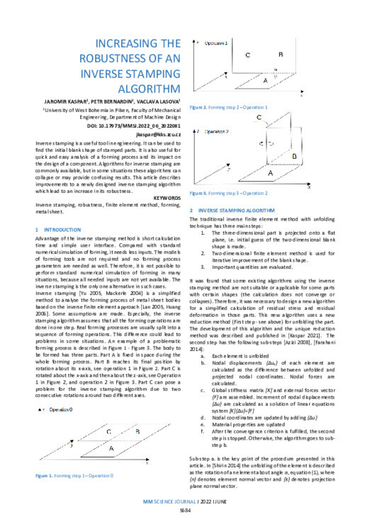 INCREASING THE ROBUSTNESS OF AN INVERSE STAMPING ALGORITHM | MM Science Journal