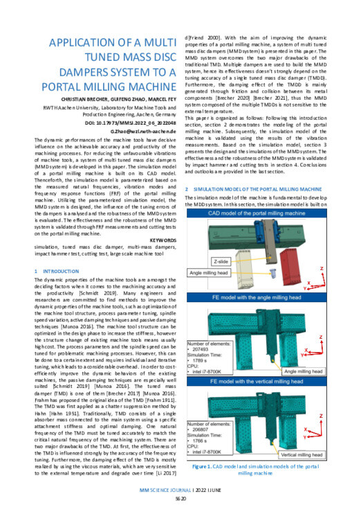 APPLICATION OF A MULTI TUNED MASS DISC DAMPERS SYSTEM TO A PORTAL ...