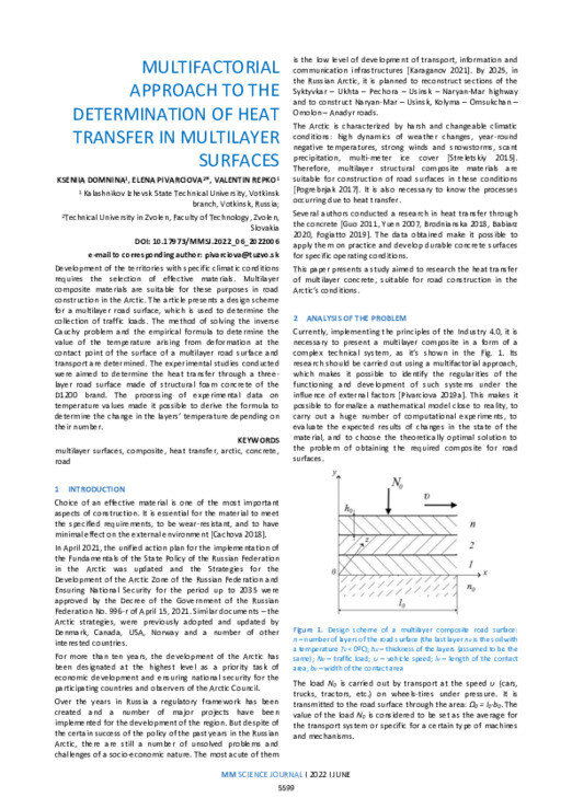 MULTIFACTORIAL APPROACH TO THE DETERMINATION OF HEAT TRANSFER IN ...