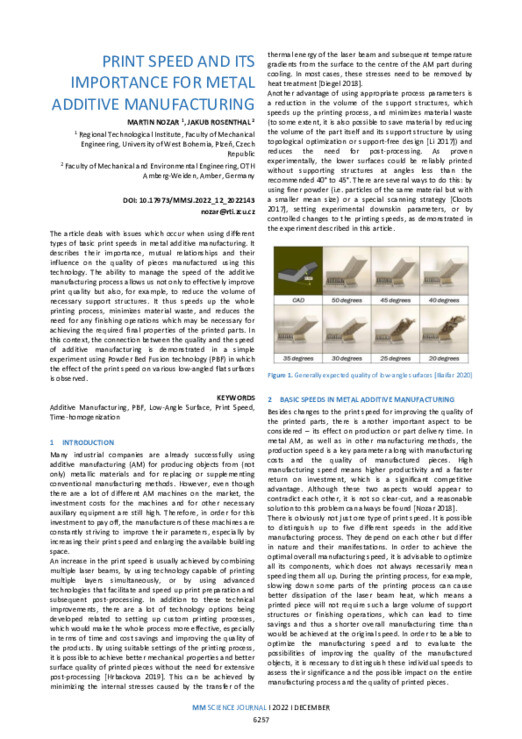 PRINT SPEED AND ITS IMPORTANCE FOR METAL ADDITIVE MANUFACTURING | MM ...