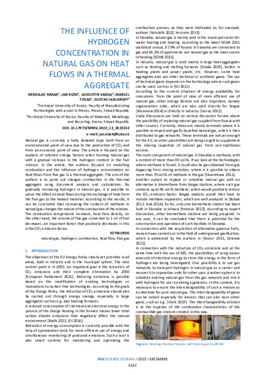 THE INFLUENCE OF HYDROGEN CONCENTRATION IN NATURAL GAS ON HEAT FLOWS IN ...
