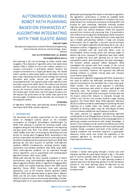 Autonomous Mobile Robot Path Planning Based On Enhanced A Algorithm Integrating With Time 