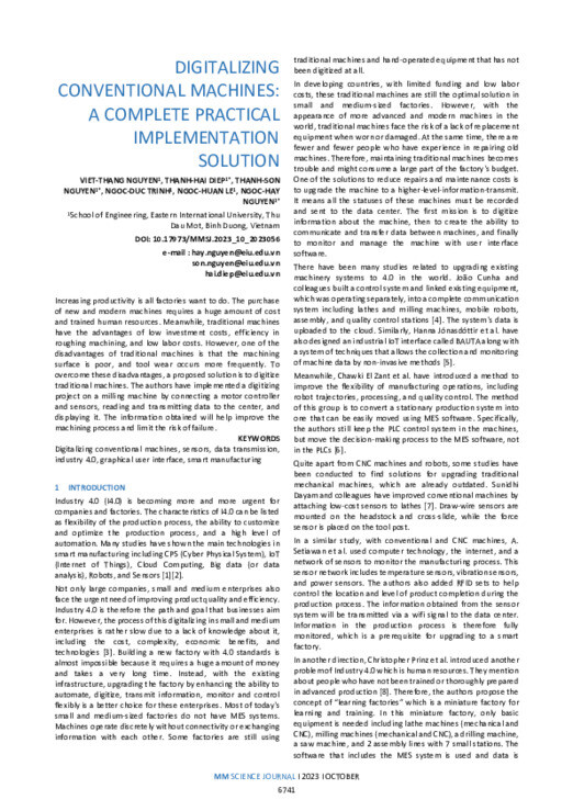 DIGITALIZING CONVENTIONAL MACHINES: A COMPLETE PRACTICAL IMPLEMENTATION SOLUTION | MM Science ...