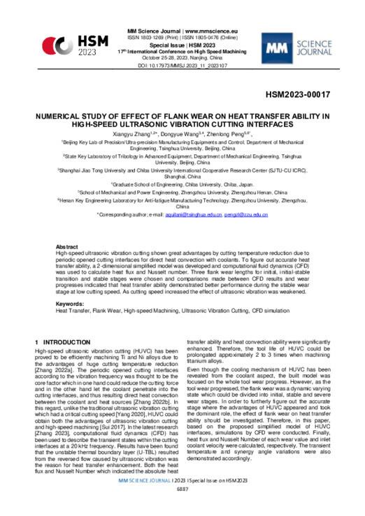 NUMERICAL STUDY OF EFFECT OF FLANK WEAR ON HEAT TRANSFER ABILITY IN ...