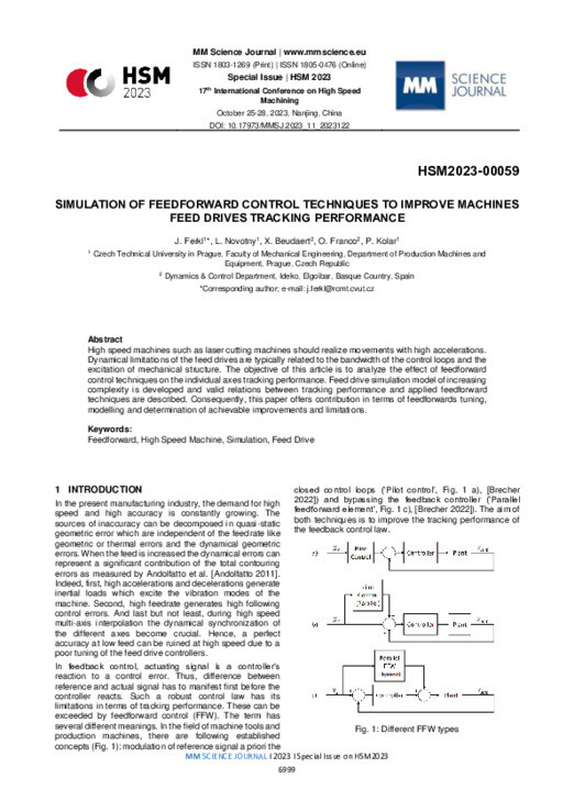 SIMULATION OF FEEDFORWARD CONTROL TECHNIQUES TO IMPROVE MACHINES FEED ...