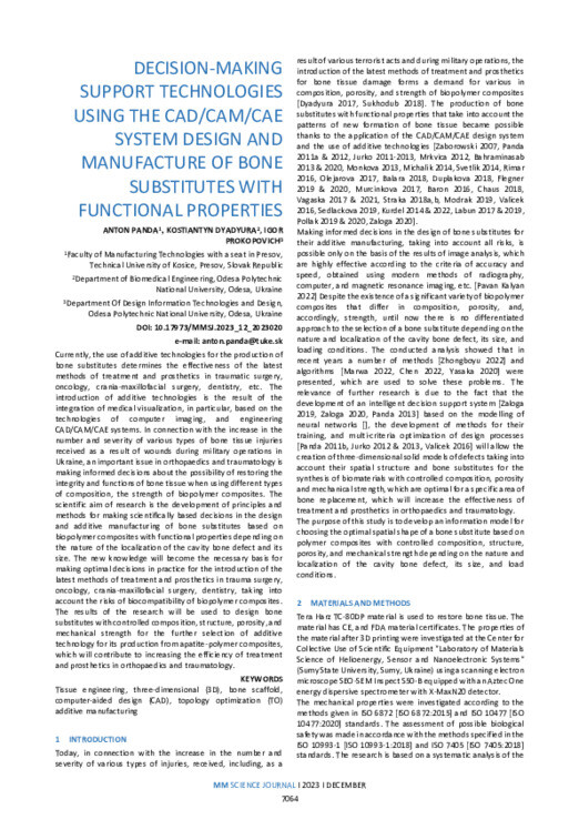 DECISION-MAKING SUPPORT TECHNOLOGIES USING THE CAD/CAM/CAE SYSTEM ...
