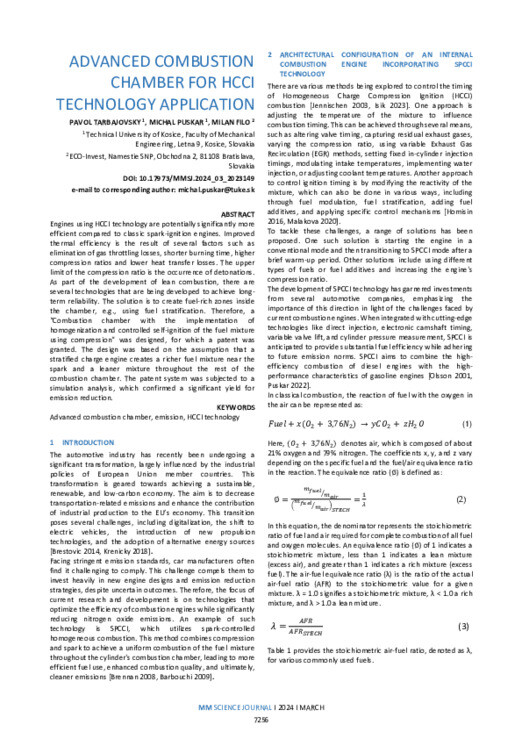 ADVANCED COMBUSTION CHAMBER FOR HCCI TECHNOLOGY APPLICATION | MM ...