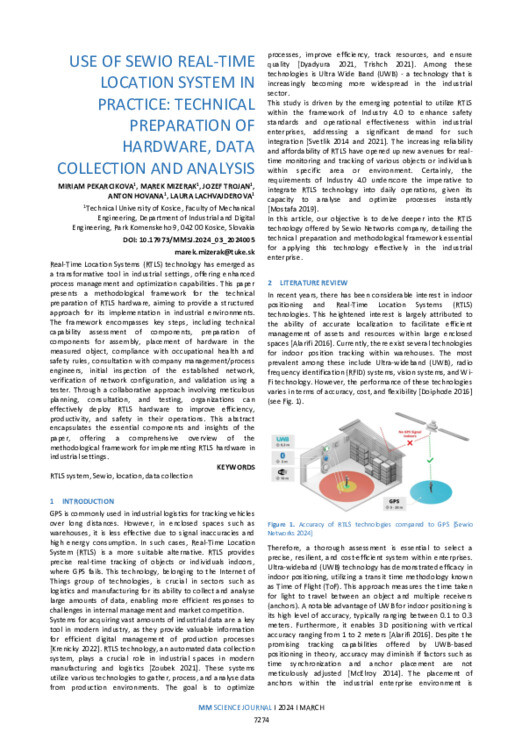 USE OF SEWIO REAL-TIME LOCATION SYSTEM IN PRACTICE: TECHNICAL ...