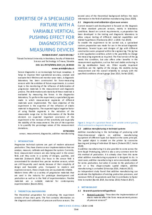 EXPERTISE OF A SPECIALISED FIXTURE WITH A VARIABLE VERTICAL PUSHING ...