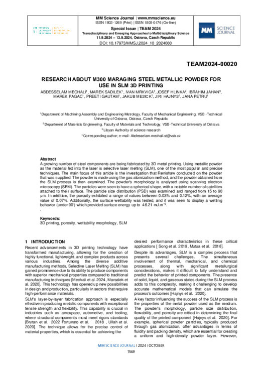 RESEARCH ABOUT M300 MARAGING STEEL METALLIC POWDER FOR USE IN SLM 3D ...