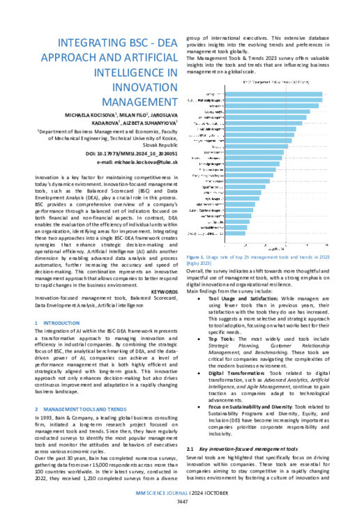 INTEGRATING BSC - DEA APPROACH AND ARTIFICIAL INTELLIGENCE IN ...