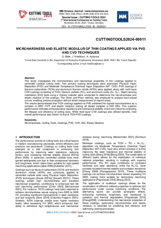 MICROHARDNESS AND ELASTIC MODULUS OF THIN COATINGS APPLIED VIA PVD AND CVD TECHNIQUES | MM ...