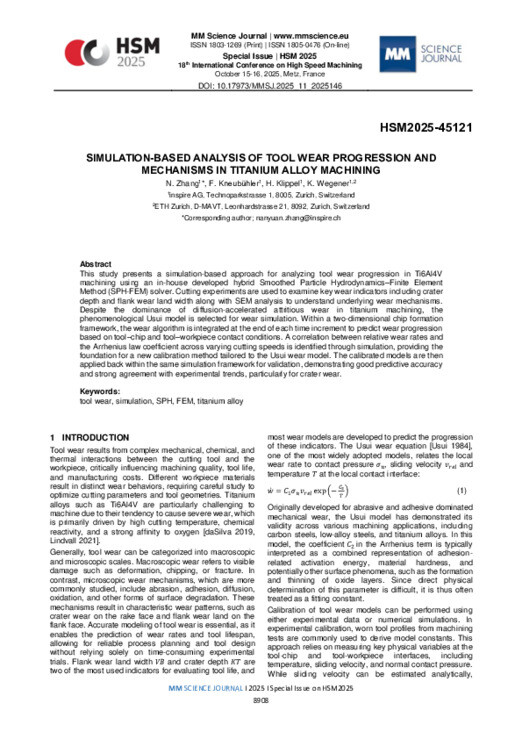 SIMULATION-BASED ANALYSIS OF TOOL WEAR PROGRESSION AND MECHANISMS IN ...