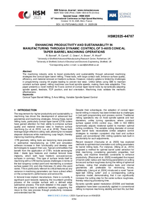 ENHANCING PRODUCTIVITY AND SUSTAINABILITY IN MANUFACTURING THROUGH ...
