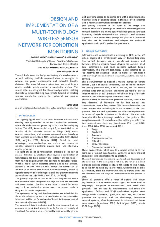 DESIGN AND IMPLEMENTATION OF A MULTI-TECHNOLOGY WIRELESS SENSOR NETWORK ...